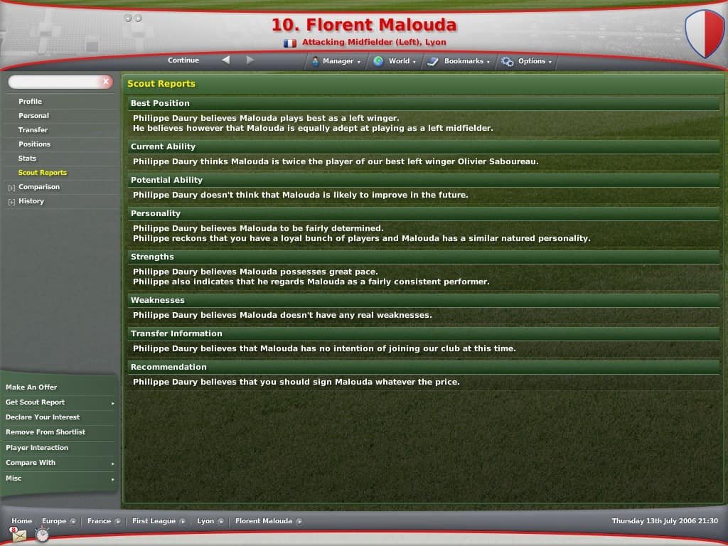 Football Manager 2007 - SEGA Universe